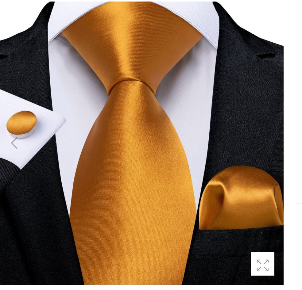 Simon.Von Silk Tie Shining Pure Gold Solid Mens Formal Dress Tie ...